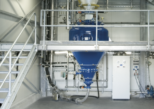 Diagram of positive pressure dense phase conveying system
