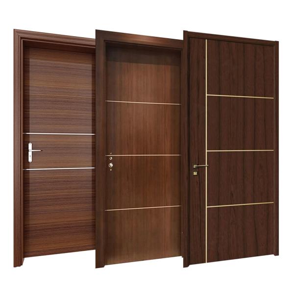 Quality Prehung WPC Shaker Door Exterior Flush Front Entrance Bedroom Other Interior Single Slab Wood Doors Design With Smart Lock for sale
