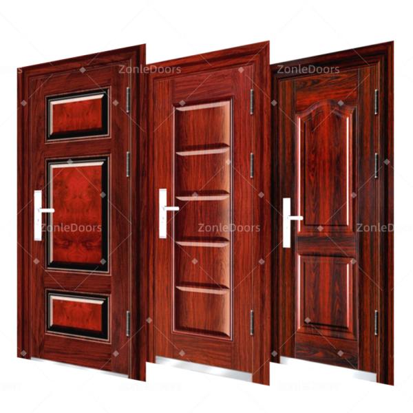 Quality Turkish Style Armored Steel Metal Door Single Design Anti-theft Exterior Front Entrance Security Doors for House With Smart Lock for sale