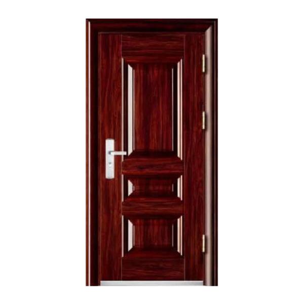 Quality 2024 Factory Price 48 Inch Wood Grain Security Door Metal Exterior Steel Main Door Design Residential with Smart Lock for sale