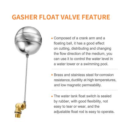Cina Valvola a galleggiante regolabile standard dell'acqua, valvola a sfera di galleggiamento di acciaio inossidabile in vendita