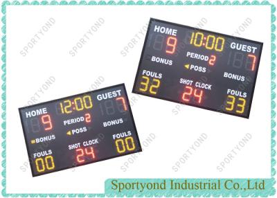 China Red Yellow LED College Basketball Scoreboard with wireless electronic scoreboards for sale