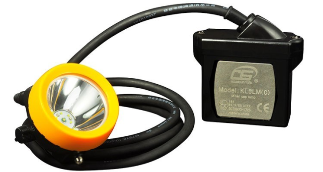Rechargeable mining cap lamp front view