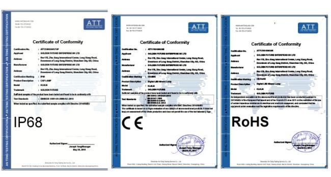 Product certification documents
