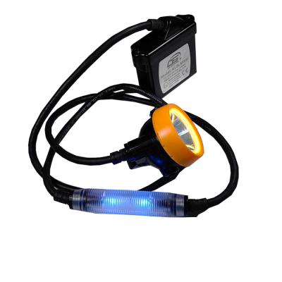 China Advanced LED Miners Cap Lamp With Rechargeable Battery And Blue Backlight for sale