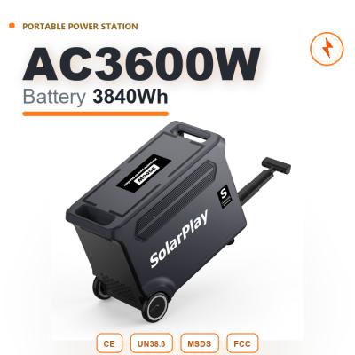 China EU Warehouse in Stock 3600W 3840Wh LiFePO4 Portable Power Station Pure Sine Wave MPPT UPS for Home Backup for sale
