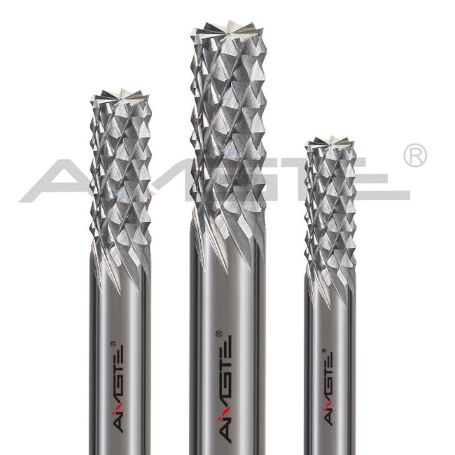 Close-up of Tungsten CNC Router Bits showing corn teeth design