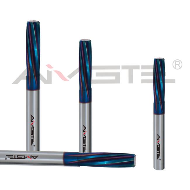 4 Flutes Left Hand Spiral Reamer with Blue Nano Coating