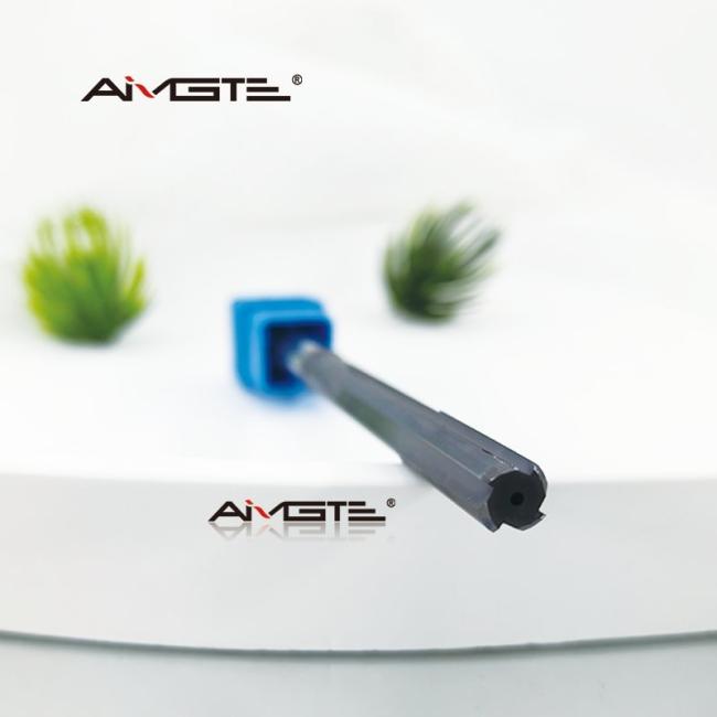 Detailed view of step reamer's cutting edge geometry