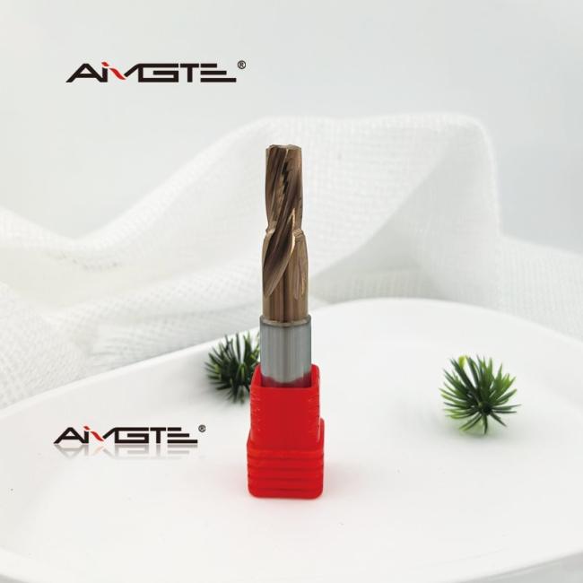Close-up of 8.44mm 4 Flute Step Reamer showing AlTiSiN coating and precision cutting edges