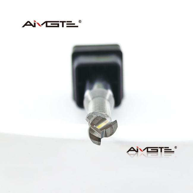 End view of Carbide TSlot End Mill showing precise grinding