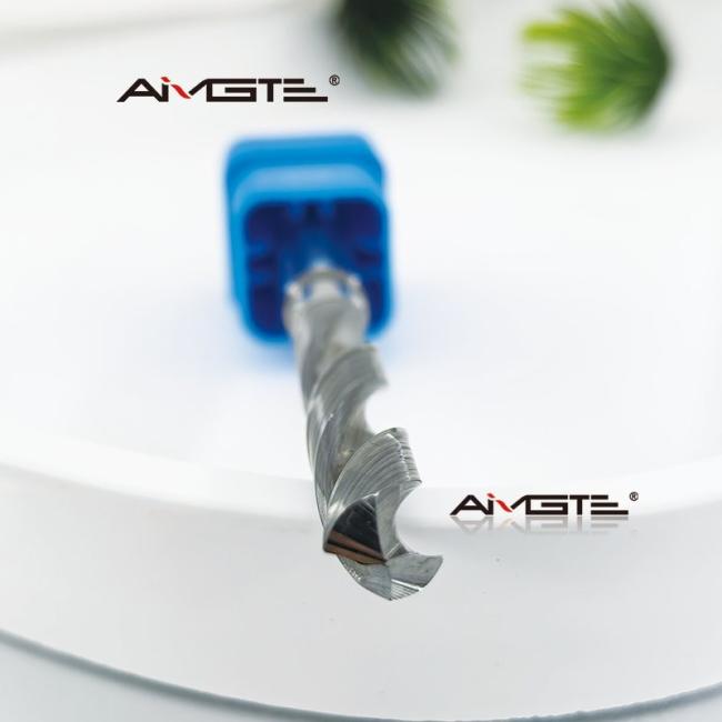 Close-up of 2 Flute DIN 6535 Carbide Drill Bit showing precision cutting edges