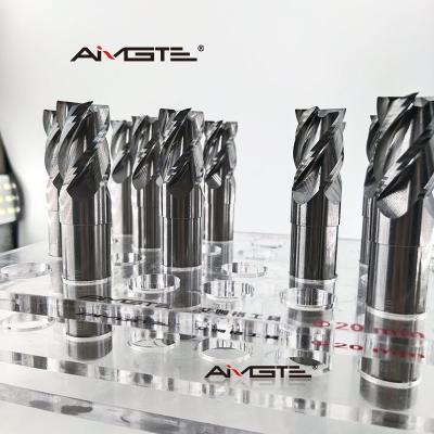 China 4-snede korte hardmetalen vingerfrees op maat gemaakt met vlakke bodem CNC-frees voor staal en aluminium 3/8