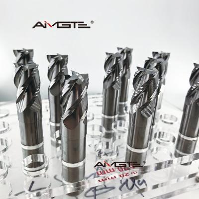 China 4-Schneider Kurzkopf-Hartmetall-Fräser Sonderlänge Flachboden CNC-Fräser für Stahl Aluminium 3/8