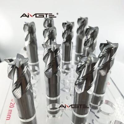 China 4-Schneider Kurzkopf-Hartmetall-Fräser Sonderlänge Flachboden CNC-Fräser für Stahl Aluminium 3/8