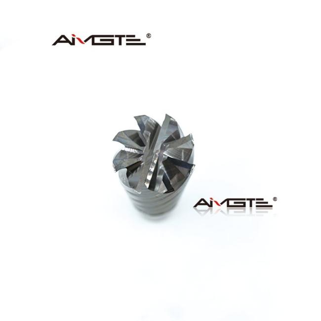 Side view of 25mm 8 Flute Solid Carbide End Mill highlighting flute design