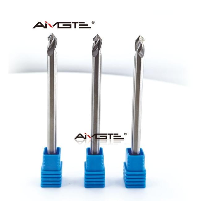 6mm 2 Flute Extra Long Carbide Chamfer Cutter close-up view showing precision flutes