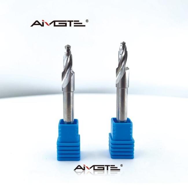 Solid carbide step drill bit close-up showing multi-diameter steps