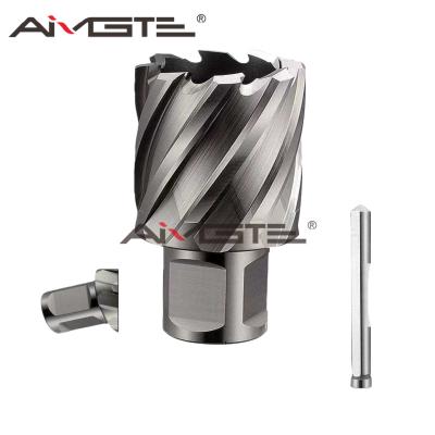 China Hss Annular Cutter Right Angle Shank Core Drill Bit Drills for Steel Plate Mental Drilling for sale