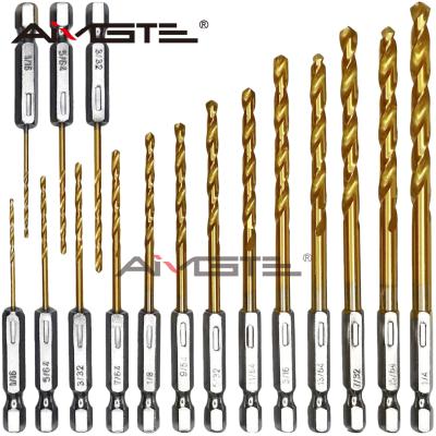 Cina Trapano elettrico HSS 13 pezzi con punta elicoidale a codolo esagonale per foratura legno plastica in vendita