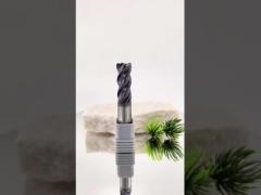 4 Flute Solid Carbide Flat End Mill com Chip Splitter Ferramenta de corte de aço de alto desempenho