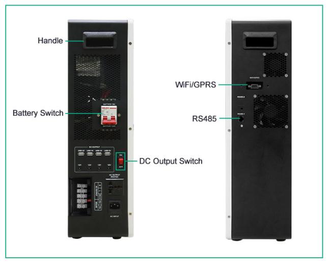 output ports of inverter with mppt solar controller li ion battery
