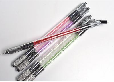 China Pluma permanente del maquillaje de la ceja de las frentes del shading con la cabeza dual cristalina 14 cm en venta