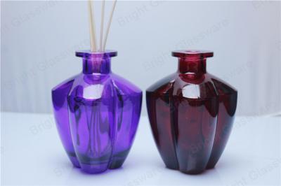 China New Style Gift Personal Use and Glass Material Purple Brown Reed Diffuser Bottle Fragrance Glass Bottle for sale