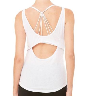 China Womens yoga apparel open back designed tank top fitness apparel for sale