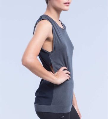 China Camiseta de alças apta wicking do dri superior da aptidão da umidade de nylon do desempenho à venda