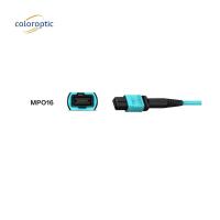 China G652D MPO Patch Cord Aqua Jacket PC Polishing Insertion Loss ≤0.2dB for sale