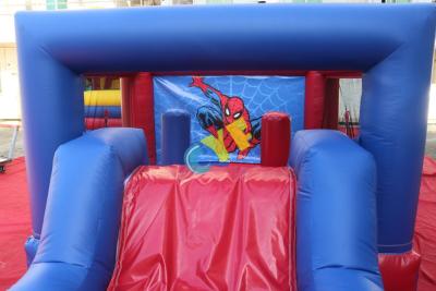 China Popular Unique Design spiderman Inflatable PVC Castle Slide Combo Bounce House Jumping Castle with Slide For Kids Play à venda