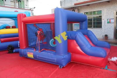 China Popular Unique Design spiderman Inflatable PVC Castle Slide Combo Bounce House Jumping Castle with Slide For Kids Play à venda