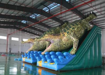 Cina Scorrevoli su ordinazione dei buttafuori del vicolo del doppio del PVC dello squalo degli scorrevoli asciutti gonfiabili giganti del coccodrillo in vendita