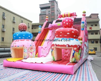 Cina Scorrevole gonfiabile asciutto rosa di tema di slittamento di Candy per la dimensione su misura parco di divertimenti in vendita