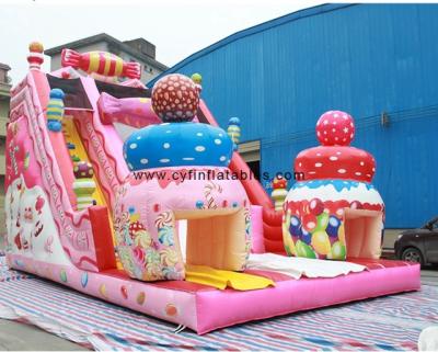 Cina Scorrevole gonfiabile asciutto rosa di tema di slittamento di Candy per la dimensione su misura parco di divertimenti in vendita