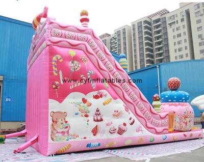 Cina Scorrevole gonfiabile asciutto rosa di tema di slittamento di Candy per la dimensione su misura parco di divertimenti in vendita