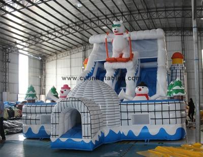 Cina Castello di salto gonfiabile di tema della neve, scivolo gonfiabile del castello dello scorrevole del tester 4×6 in vendita