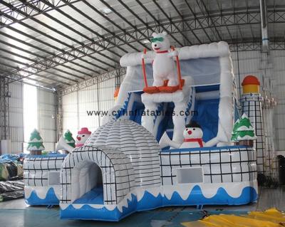 Cina Castello di salto gonfiabile di tema della neve, scivolo gonfiabile del castello dello scorrevole del tester 4×6 in vendita