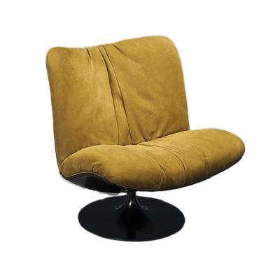 China Modern contemporary single seater sofa with memory foam and lumbar cushion leather Swivel lounge chair for sale