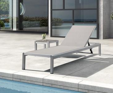 China Outdoor patio furniture aluminum frame sun lounger chair with textiline for sale