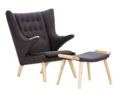 China Soft comfortable lounge fabric Hans Wegner teddy bear chair single sofa for sale