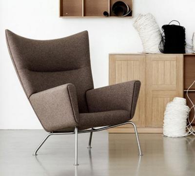 China Wing chair comfortable livigroom furniture Fabric Covered Sectional Sofa with Footstool for sale