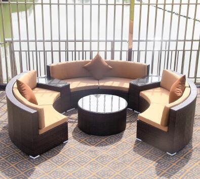 China Outdoor garden round sofa sets PE Rattan wicker Patio backyard sofa for sale