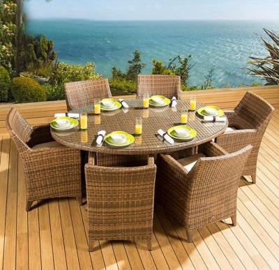 China Modern PE Rattan wicker chair Outdoor garden furniture Dining chair and Coffe table for sale