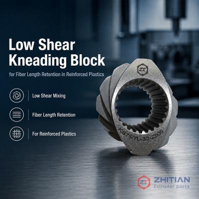 China Low Shear Kneading Block for Fiber Length Retention in Reinforced Plastic Compounding with Customized Configuration for sale