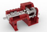 China Plastic Extruder Variable Speed Gearbox / Axis Parallel Shaft Gearbox Twin Screw Compounding Extruder for sale