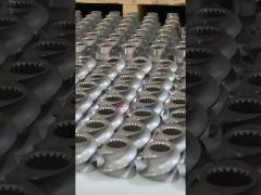 Extrudeuse à double vis en alliage d'acier à haute usure Éléments filettés 45 mm Dia L/D 40-48 500°C Résistant à la chaleur Pour la granulation en PVC / PC