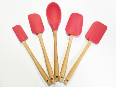 China 4 Piece Spatula Set - Colorful Silicone Rubber Baking Spatulas Nonstick BPA Free Dishwasher Safe for sale