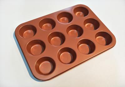 China Steel 5 Piece Copper Bakeware Set with Nonstick Ti-Cerama Coating Super Strong 0.8MM Gauge Includes Cookie Sheet Muffin for sale